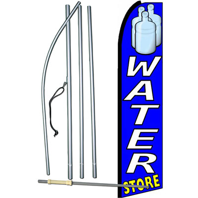 Water Store Flag with Flag Pole and Spike | eBay