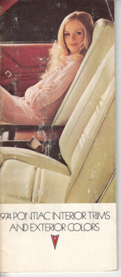 1974 PONTIAC US INTERIOR TRIM & COLOR CHART LE MANS GRAND PRIX FIREBIRD ...