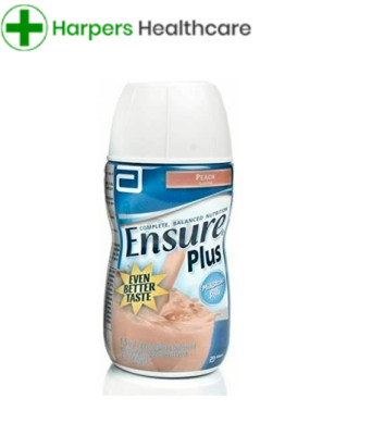 12 x Ensure Plus Peach Milkshake Style 200ml (12 x 200ml) - nutrition ...