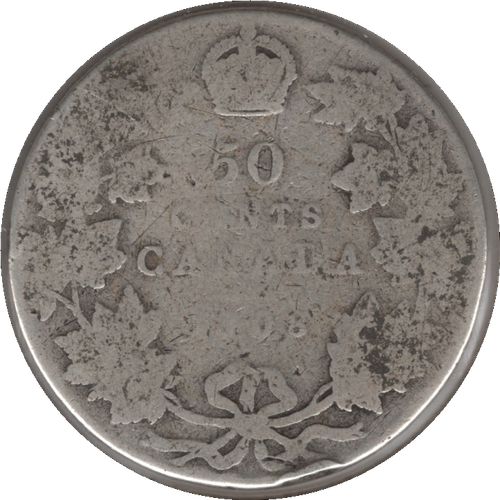 1908 Canada 50 Cents Silver Coin (KM# 12, Schn# 13) | eBay