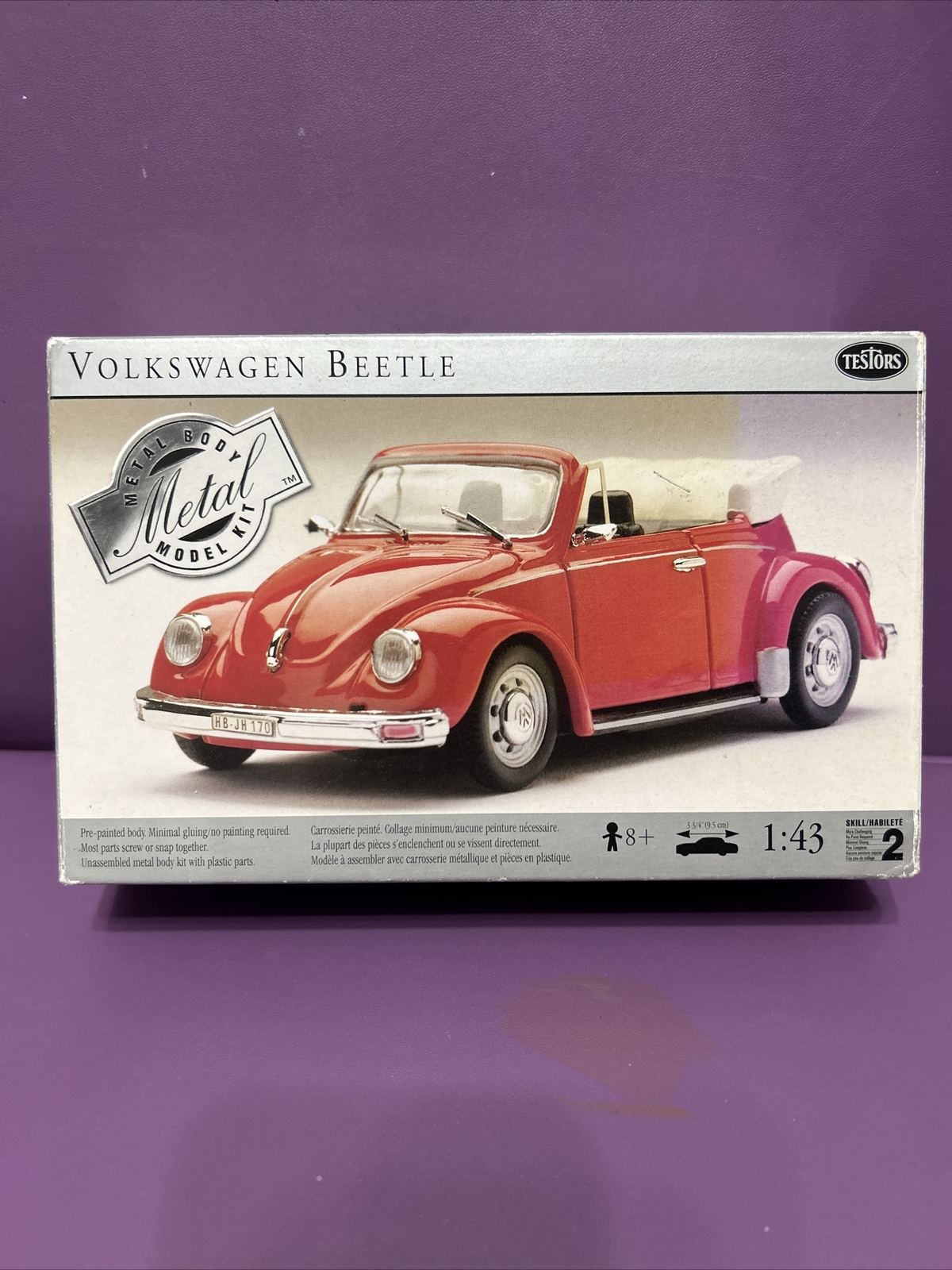 Volkswagen Beetle model kit 1:43 scale Testors 1999 Metal body Complete ...