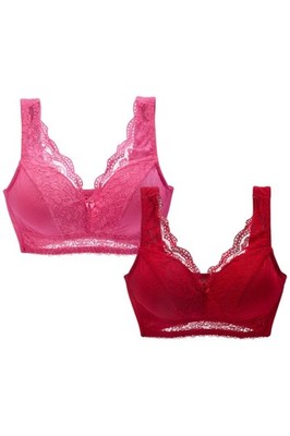 Rhonda Shear Women's 2-pack Classic Pin-Up Bra Pink/Red | eBay