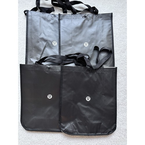 4 NEW Lululemon Reusable Shopping Tote Bags Multi Purpose Large Snap ...