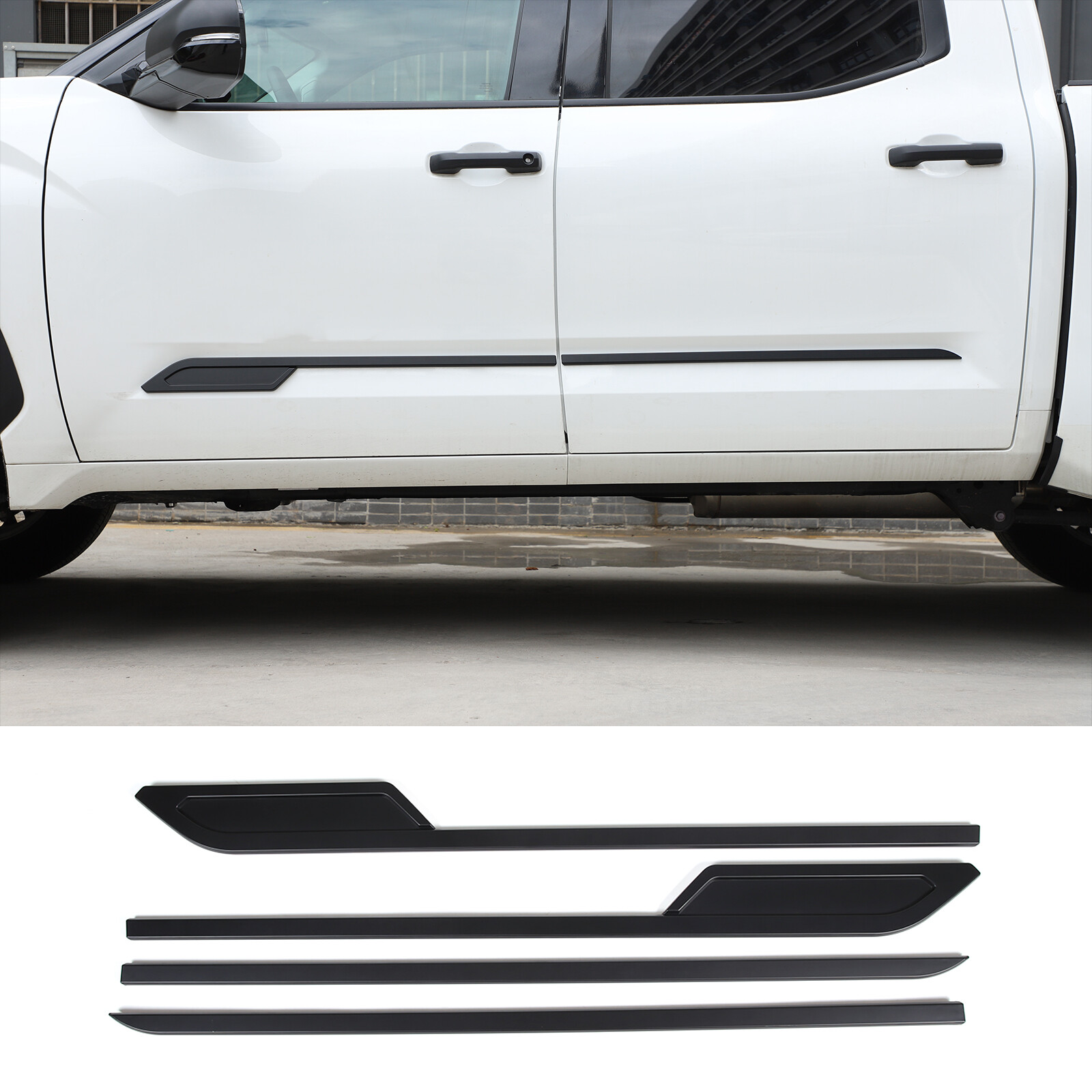Matt Black Car Door Body Waistline Trim Molding Kit For Toyota Tundra ...