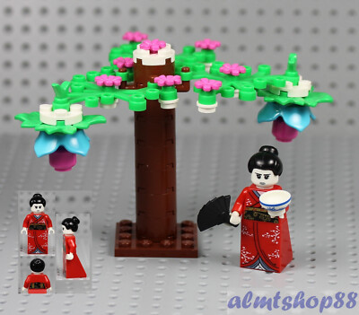 LEGO - Kimono Girl Minifigure w/ Cherry Blossom Tree Japanese Geisha ...