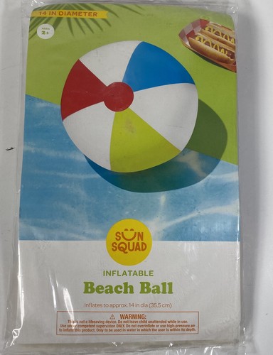 Sun Squad Inflatable Beach Ball 14 Inch Diameter | eBay