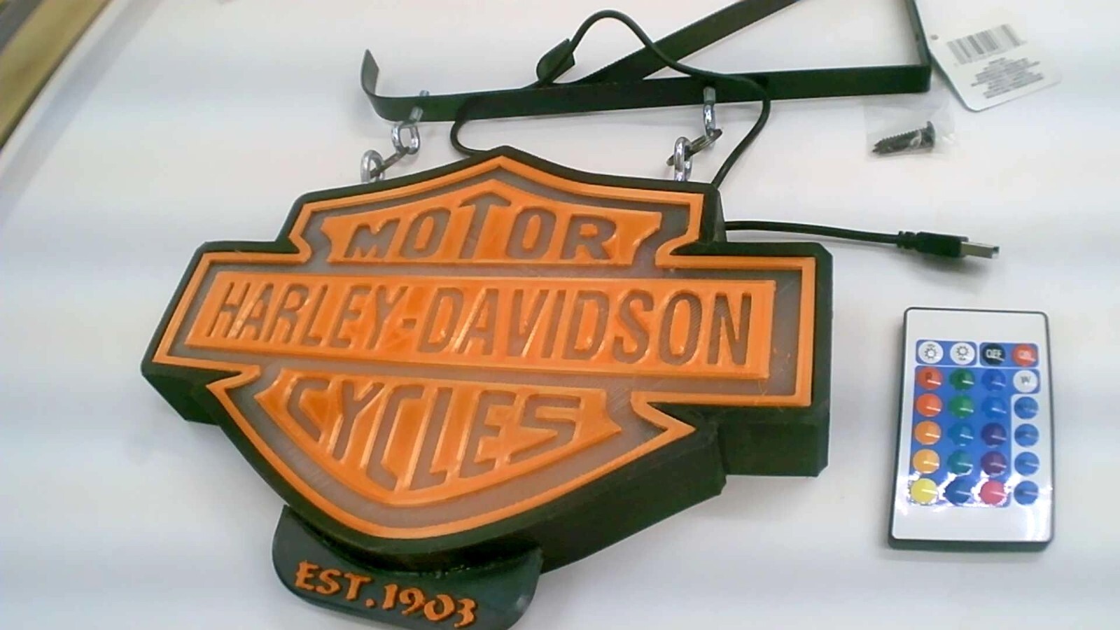 Large LED Lighted Harley Davidson Inspired Sign, Garage Decor, Harley ...