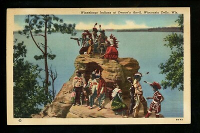 Native Americana postcard Indian Winnebago Tribe Demons Anvil Wisconsin ...