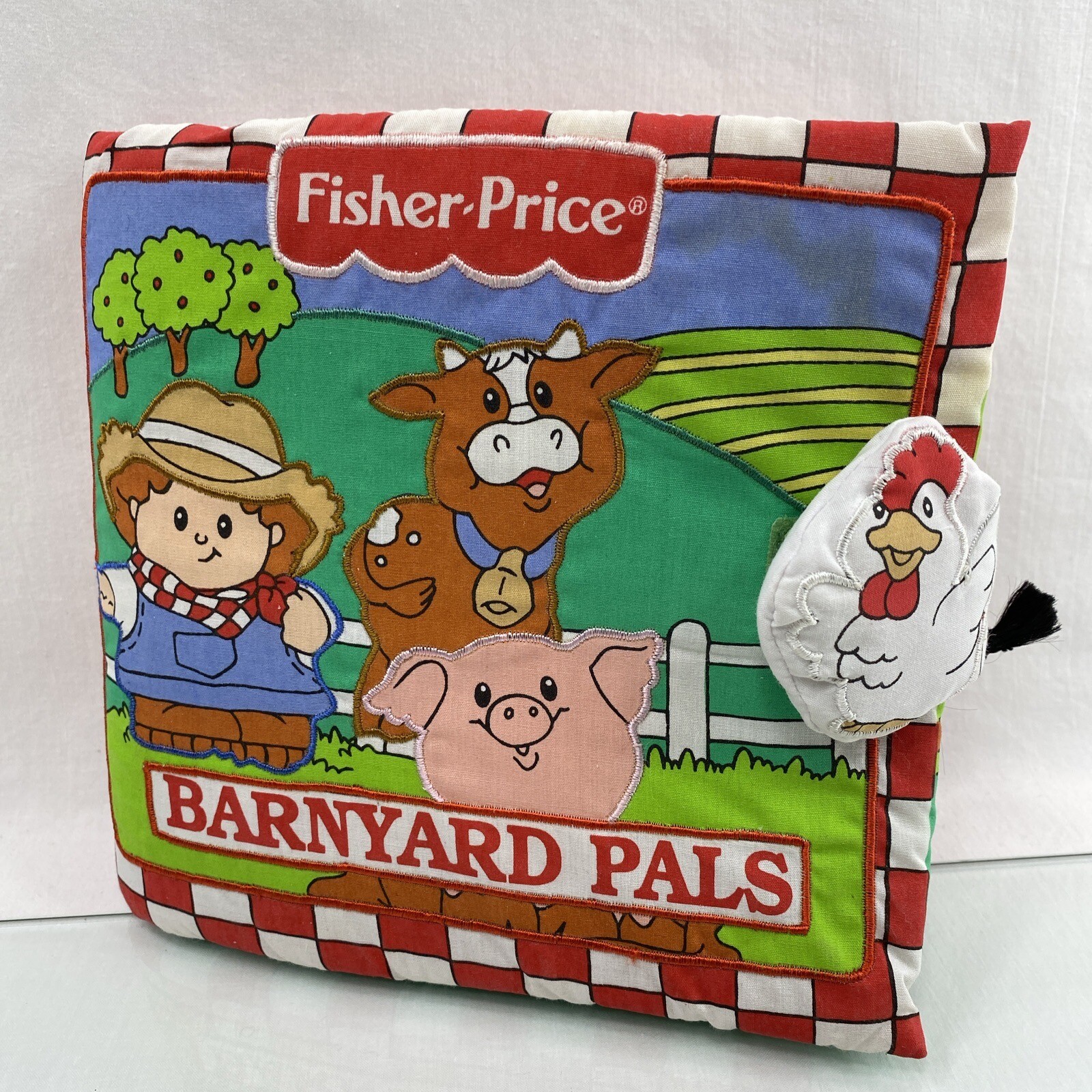 Fisher Price Barnyard Pals Soft Play Interactive Cloth Book Vintage ...