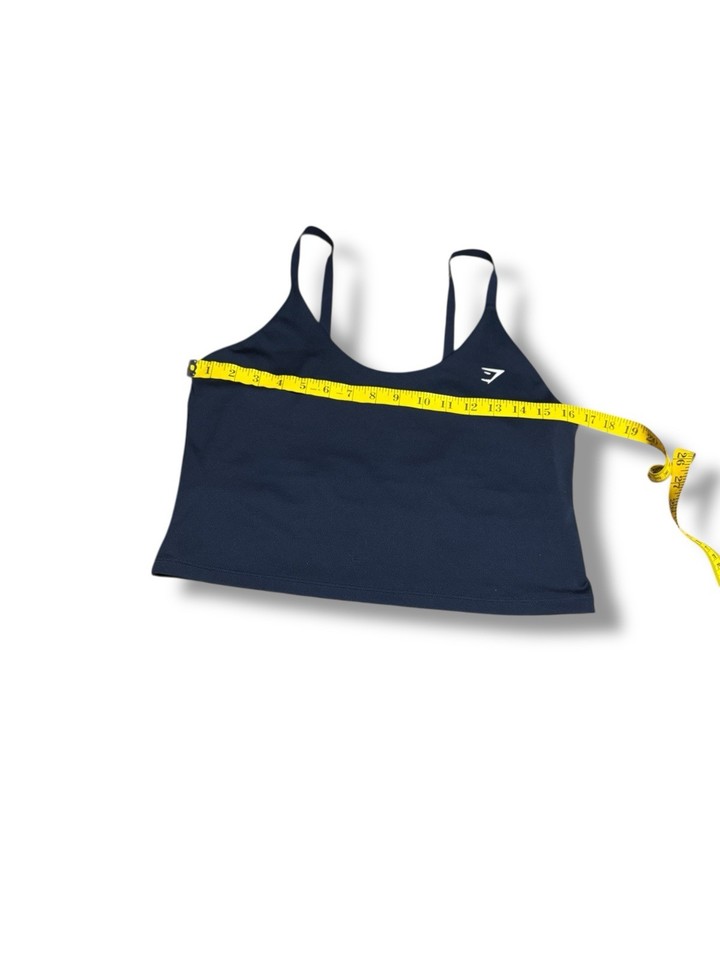 Gymshark XL Training Cami Tank With Shelf Bra Dark Blue Cropped Gym ...