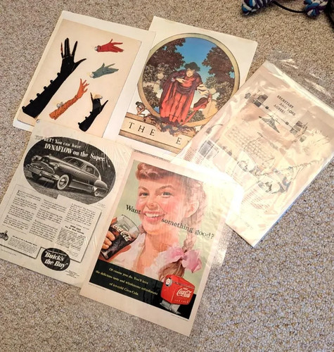 5 old ads '55 pink IBM typewriter & 1951 Coke Coca Cola soda pop girl ...