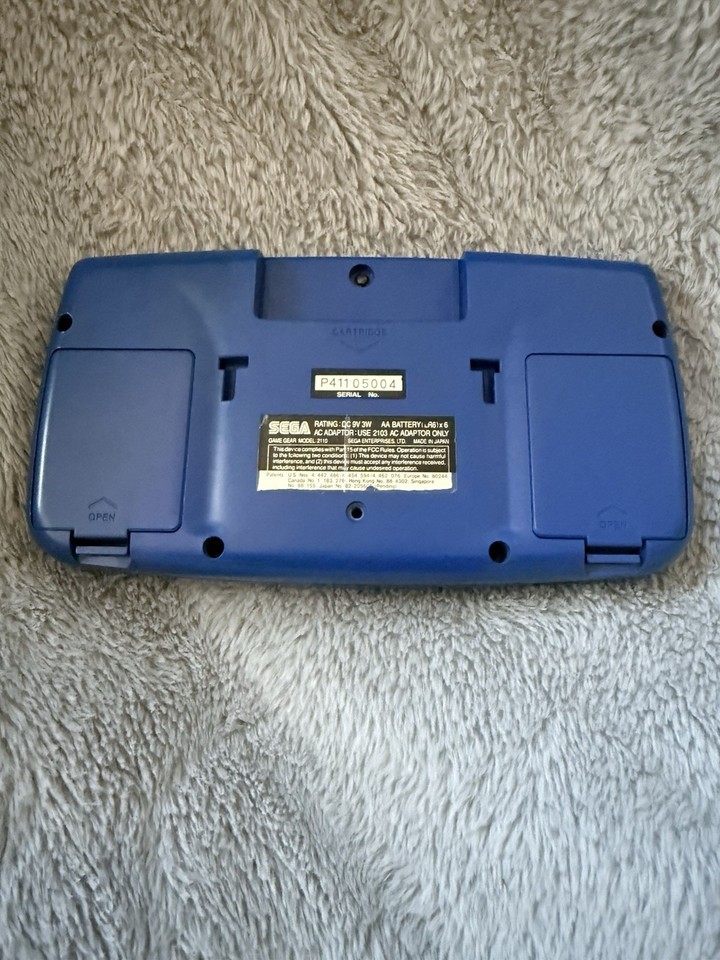 Sega Game Gear Console Blue w/ Case + 5 Games (Pac-Man, Columns, LK ...