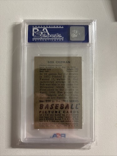 1952 Bowman - #228 - Bob Chipman - PSA 7 NM | eBay