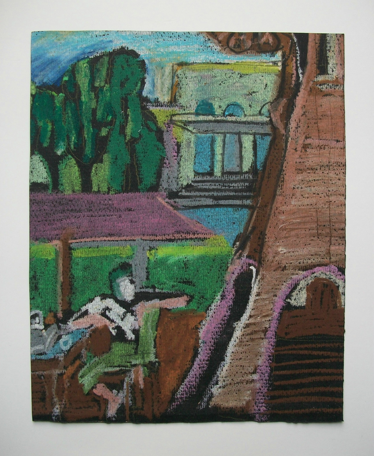 AUNG KHIN - Impressionist Oil Pastel Drawing - Unsigned - Myanmar ...
