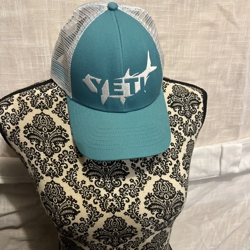 Yeti Coolers Turquoise Tarpon Shark Fish Snapback Trucker Mesh Hat Ball ...