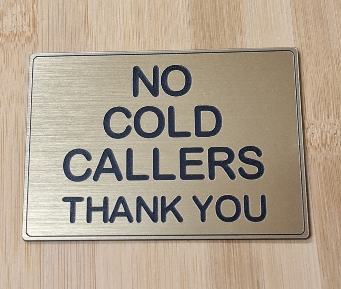 No Cold Callers, Sales People, Canvassers, Religious Groups Plaque Door ...