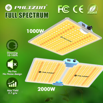 Phlizon 2000W 3000W Grow Lights Full Spectrum with LED Phytolamp 3x3ft ...