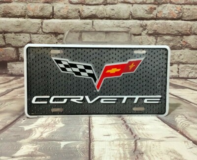 Chevrolet Corvette Flags Aluminum License Plate - American Made | eBay