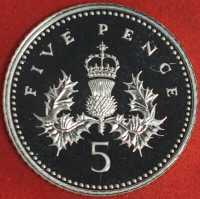 1990 Great Britain 5 Pence Silver Proof 2 Coin Set | eBay
