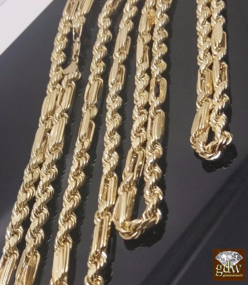 Real 10k Yellow Gold Milano Rope Chain Necklace 5mm 22 inch Free ...