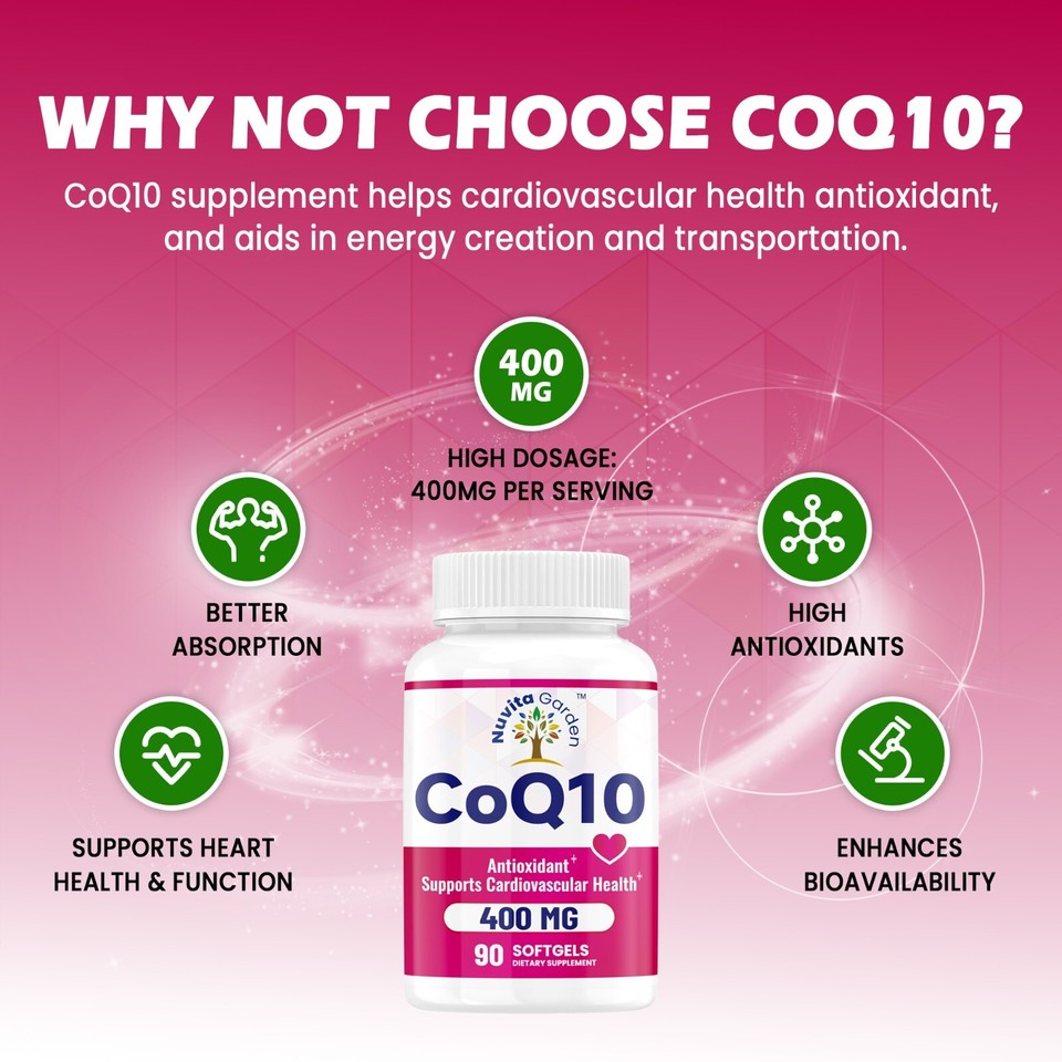CoQ10 400mg Softgels - Premium Coenzyme Q10 - 90 Softgels | eBay