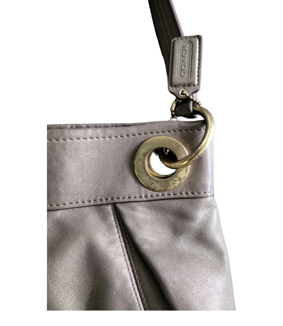 Coach Ashley Taupe Leather Purse Hippie Crossbody Bag… - Gem