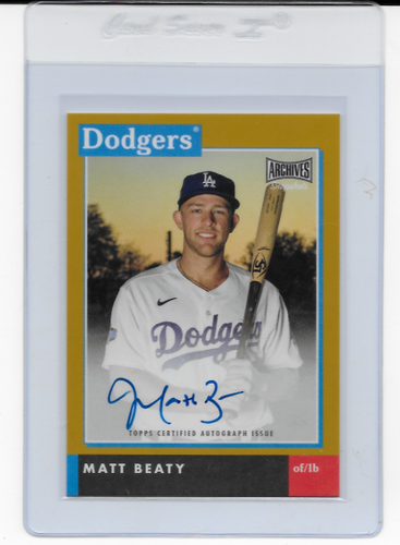 2020 Topps Archives Snapshot Blue Autograph Matt Beaty #01/10 L.A ...