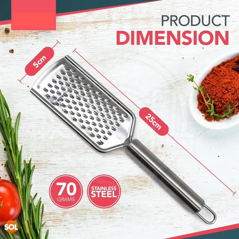 Hand Held Cheese Grater with Stainless Steel Handle Ginger Lemon Zester ...