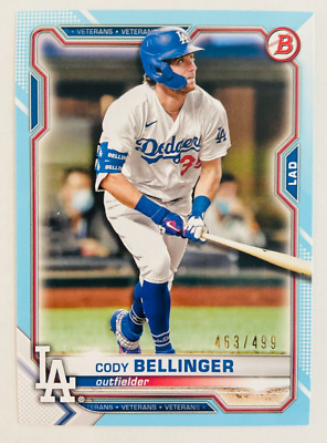 2021 Bowman CODY BELLINGER Sky Blue Border Paper Parallel #'d /499 | eBay