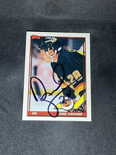 Dave Capuano 1991-92 Topps #318 Vancouver Canucks Auto Autographed ...