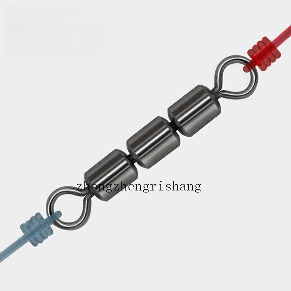 50-100PCS High Speed 3 Roller Swivels 3 Bead Rolling Chain Swivel Size ...
