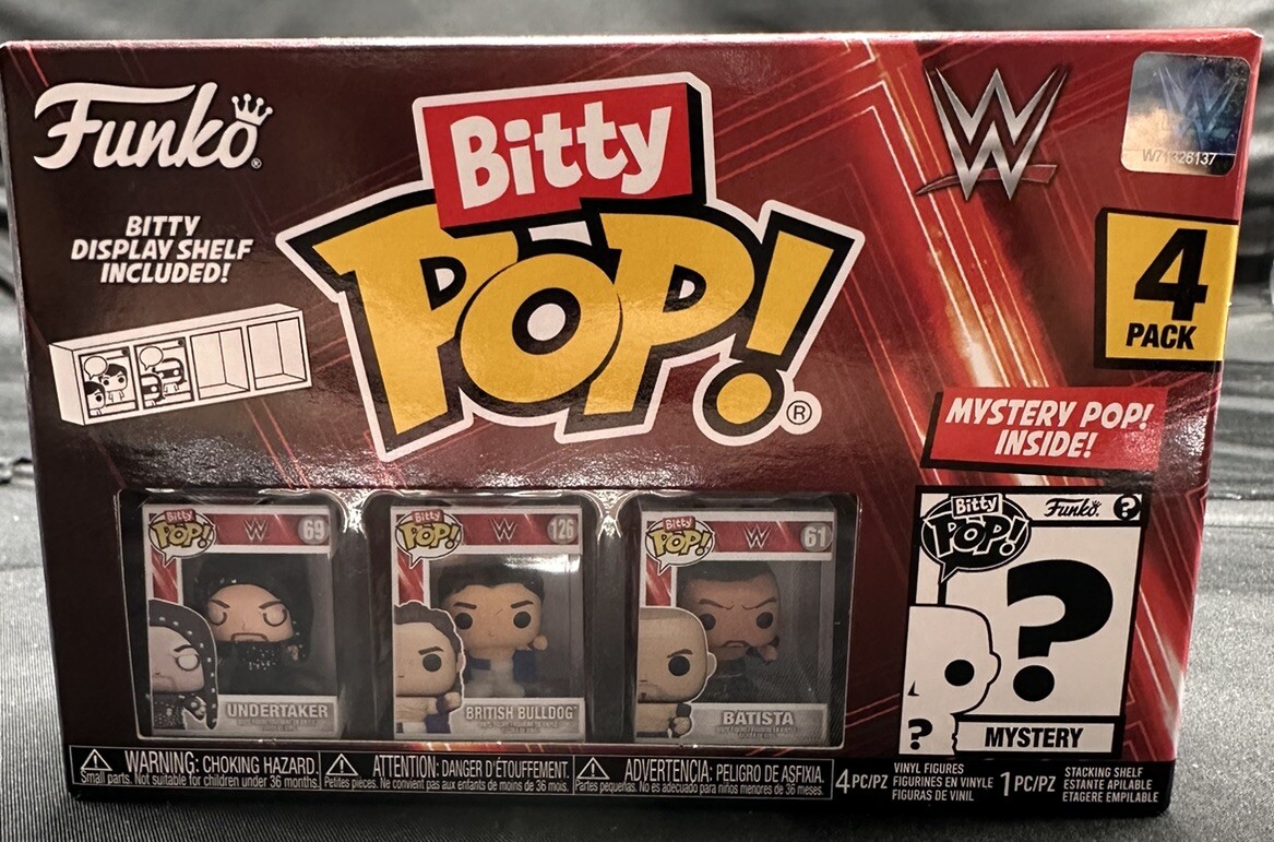 WWE Undertaker Batista British Bulldog Funko Bitty Pop Mini Figure 4pk ...