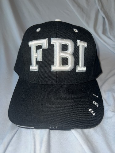 FBI White Logo Black Adjustable Baseball Cap Hat | eBay