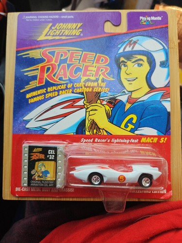 VINTAGE 1997 JOHNNY LIGHTNING SPEED RACER Mach 5 With Animation Cel Art ...
