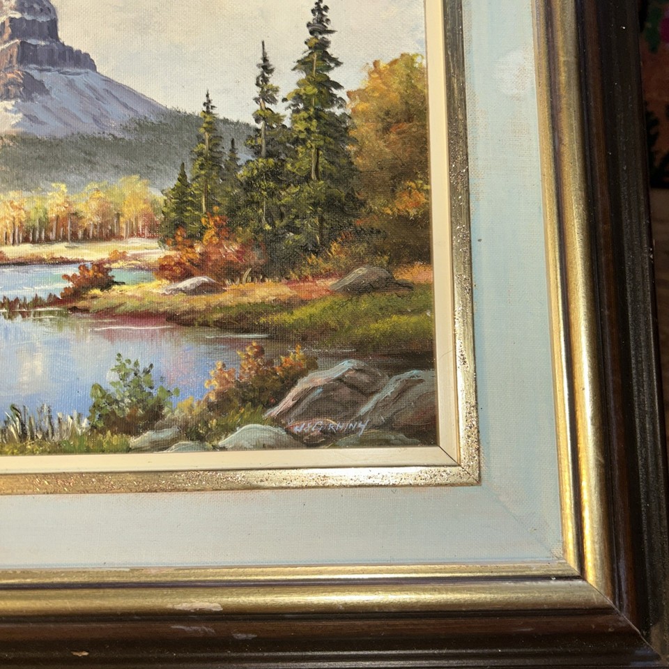 Crowsnest Mountain By j girhiny Oil Painting Original Framed | eBay UK