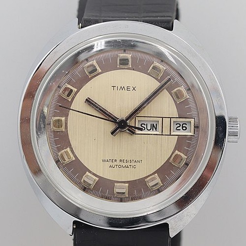 Dead stock class Timex Day Date Silver Dial AT XYZ Men's Watch OGH ...