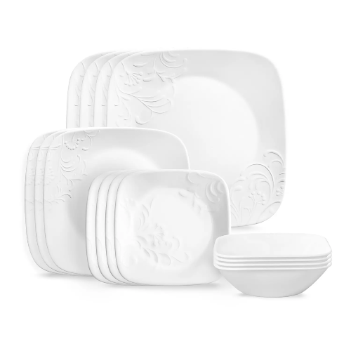 (Semi-Complete) New Corelle Cherish Embossed 14-Piece Dinnerware Set ...