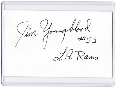 JIM YOUNGBLOOD NFL Rams Auto Autographed Signed 3x5 Index Card | eBay