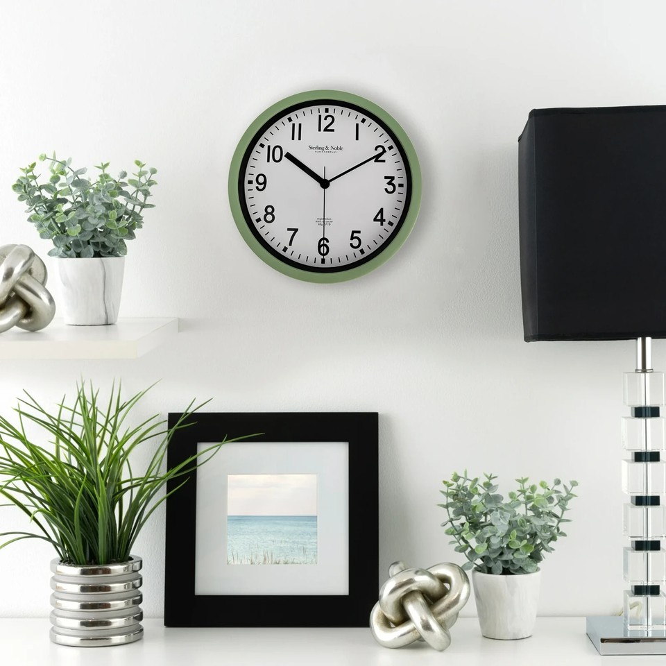 Mainstays Basic Indoor 8.78" Sage Analog Round Modern Wall Clock | eBay