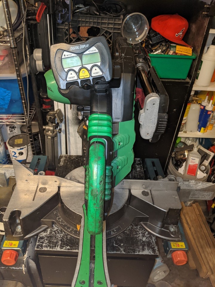 Hitachi C12LSH 12'' slide compound miter saw w/ Digital Bevel And Miter ...