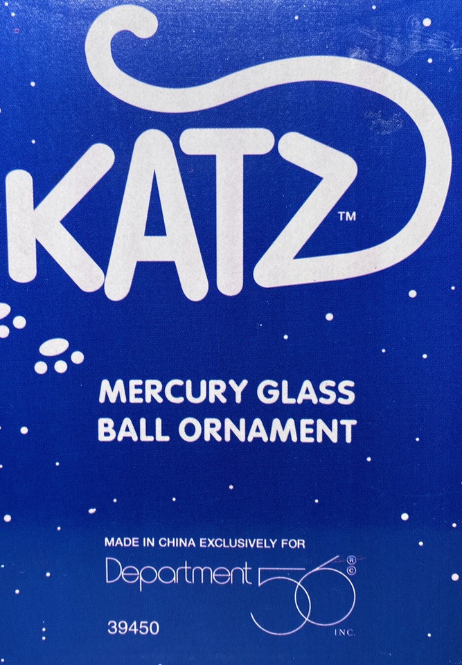 Department 56 Ornament Katz Cat Mercury Glass Red Angel Christmas Bulb ...