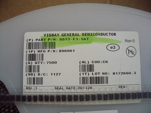 1000x SS13 SS13-E3 1A 30V Schottky Barrier Diode SMD DO-214AC bleifrei ...