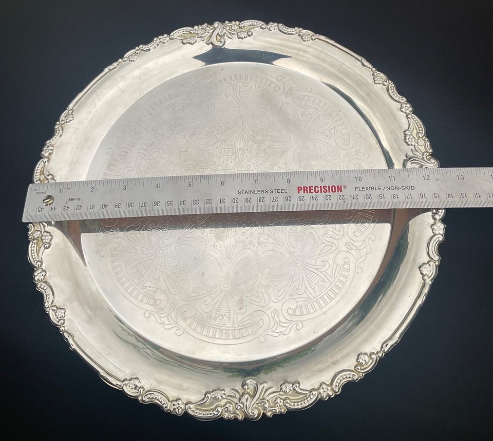 GODINGER SILVER ART CO. LTD. Silver Plated ROUND Serving Party Tray ...
