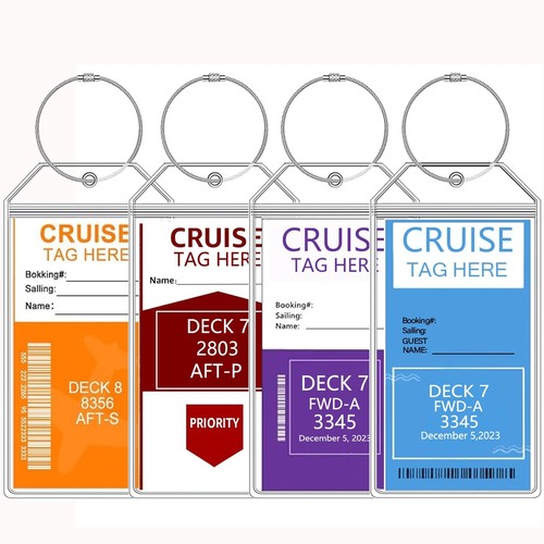 t4 Pack Cruise Luggage Tags Holder for Carnival MSC Princess NCL Cruise ...