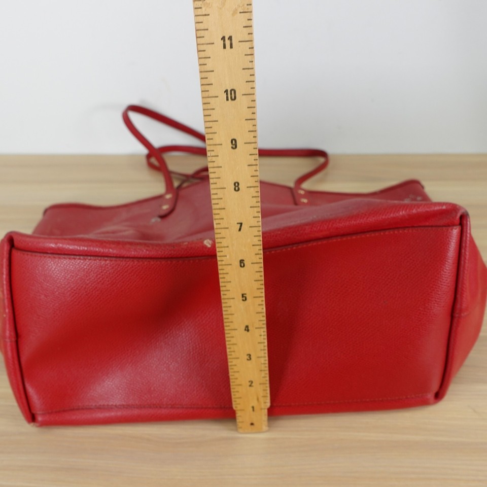 COACH Bag Leather Shoulder Purse Red City Zip Tote Shopper Crossgrain ...