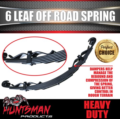 1x 6 Leaf Off Road Trailer spring 1350Kg per pair Rebound Straps Camper ...