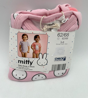 Miffy® Baby Body 2er Set 62/8 rosa Bio Baumwolle kurzarm Sommer Neu | eBay
