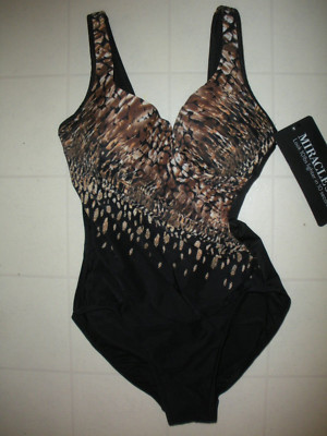 MIRACLESUIT Dali Leopard Its a Wrap 1 PC Underwire Swimsuit Sz 8 NWT | eBay