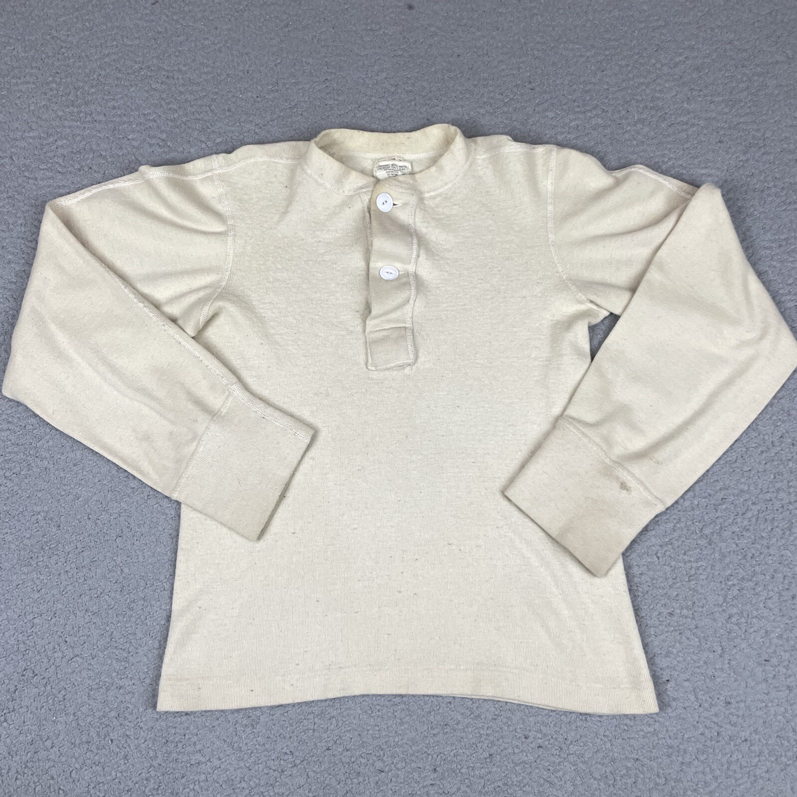 Military Shirt Adult Small Beige Cold Weather Type 1 Wool Undershirt ...