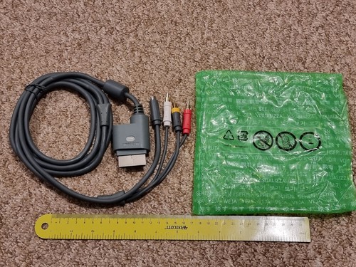 MICROSOFT XBOX 360 OFFICIAL S-VIDEO COMPOSITE AV CABLE BRAND NEW From ...